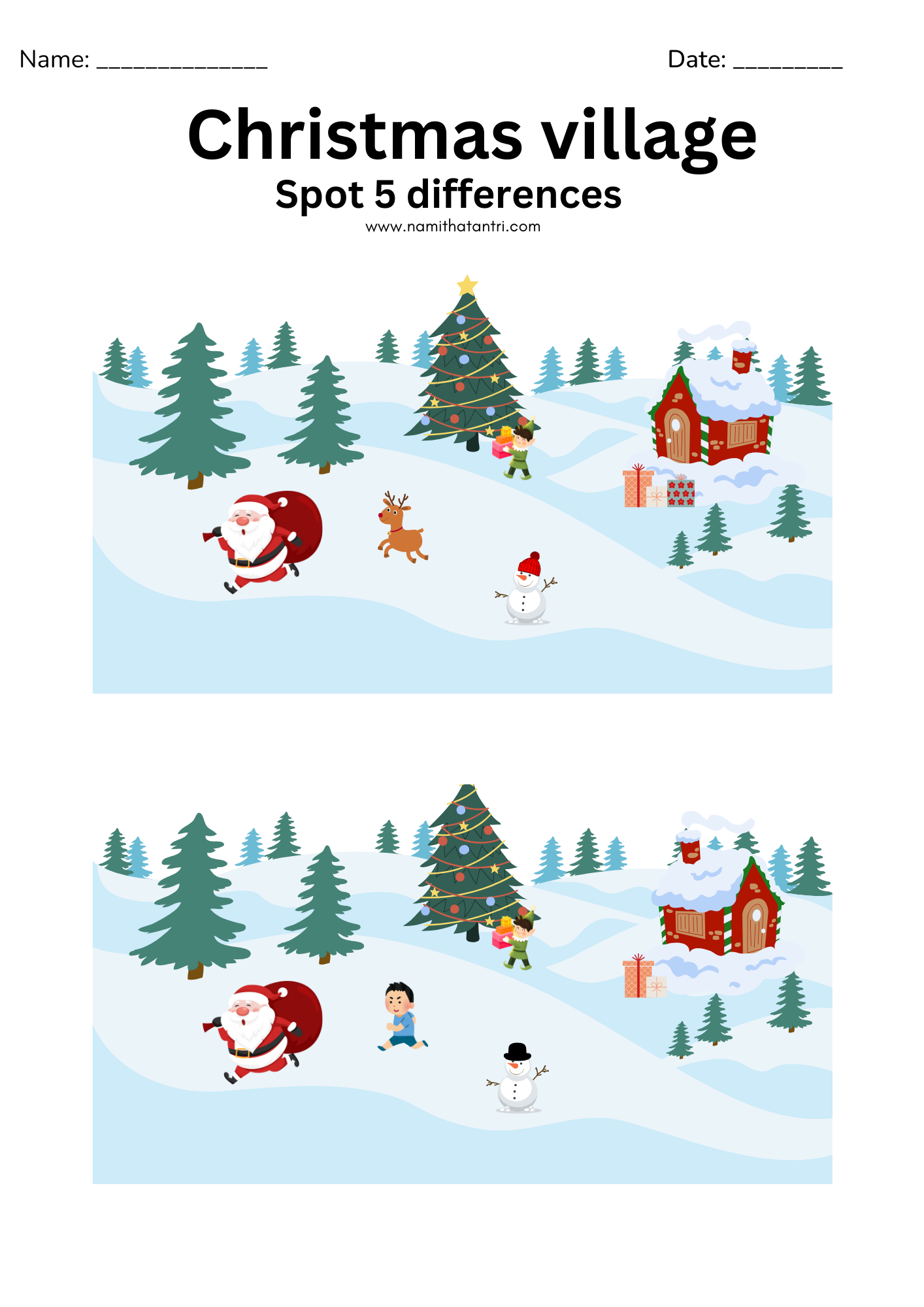 Christmas activity worksheets- pdf – Namitha tantri